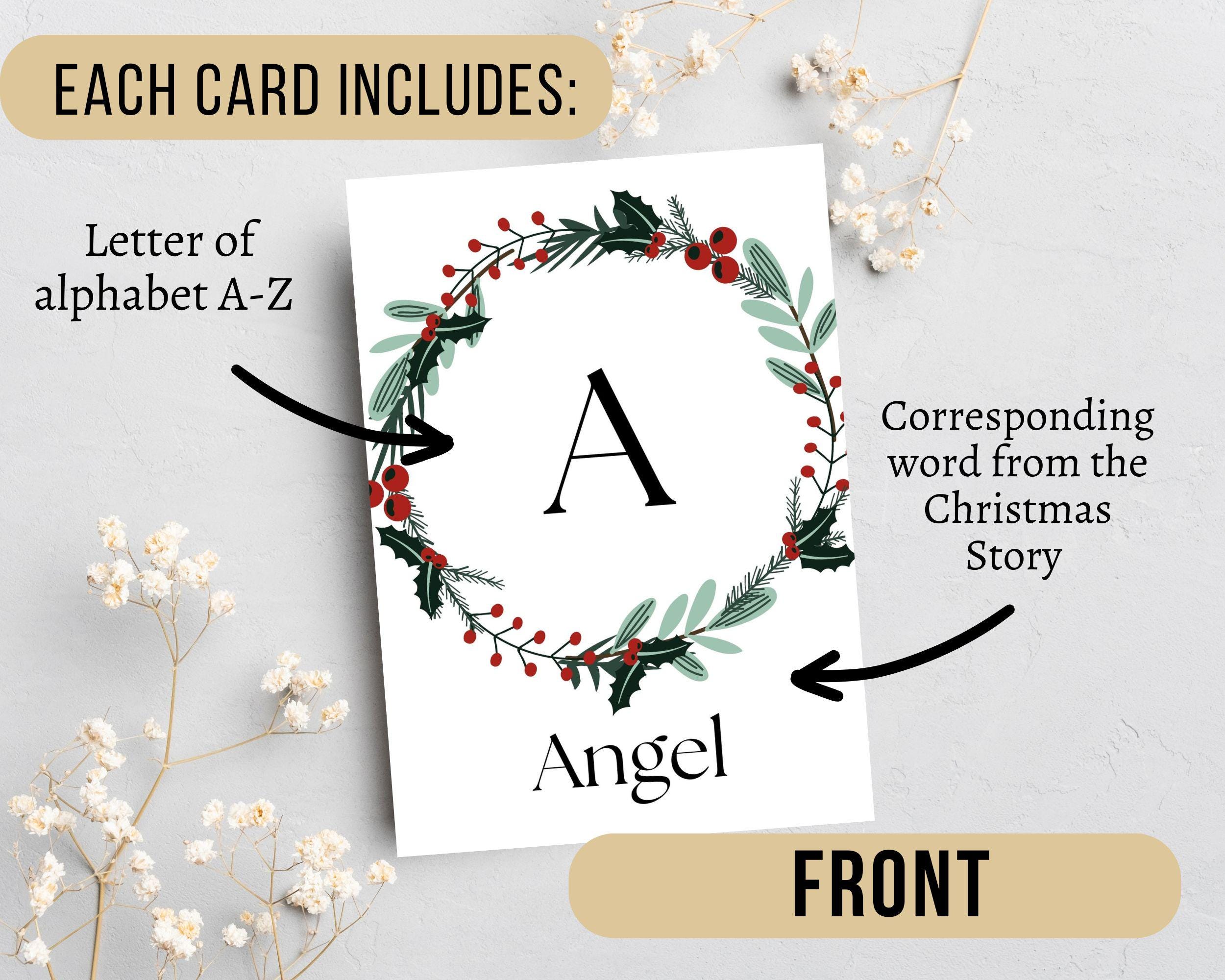 ABC Christmas Alphabet Cards Advent Scripture Cards for Kids Printable ...