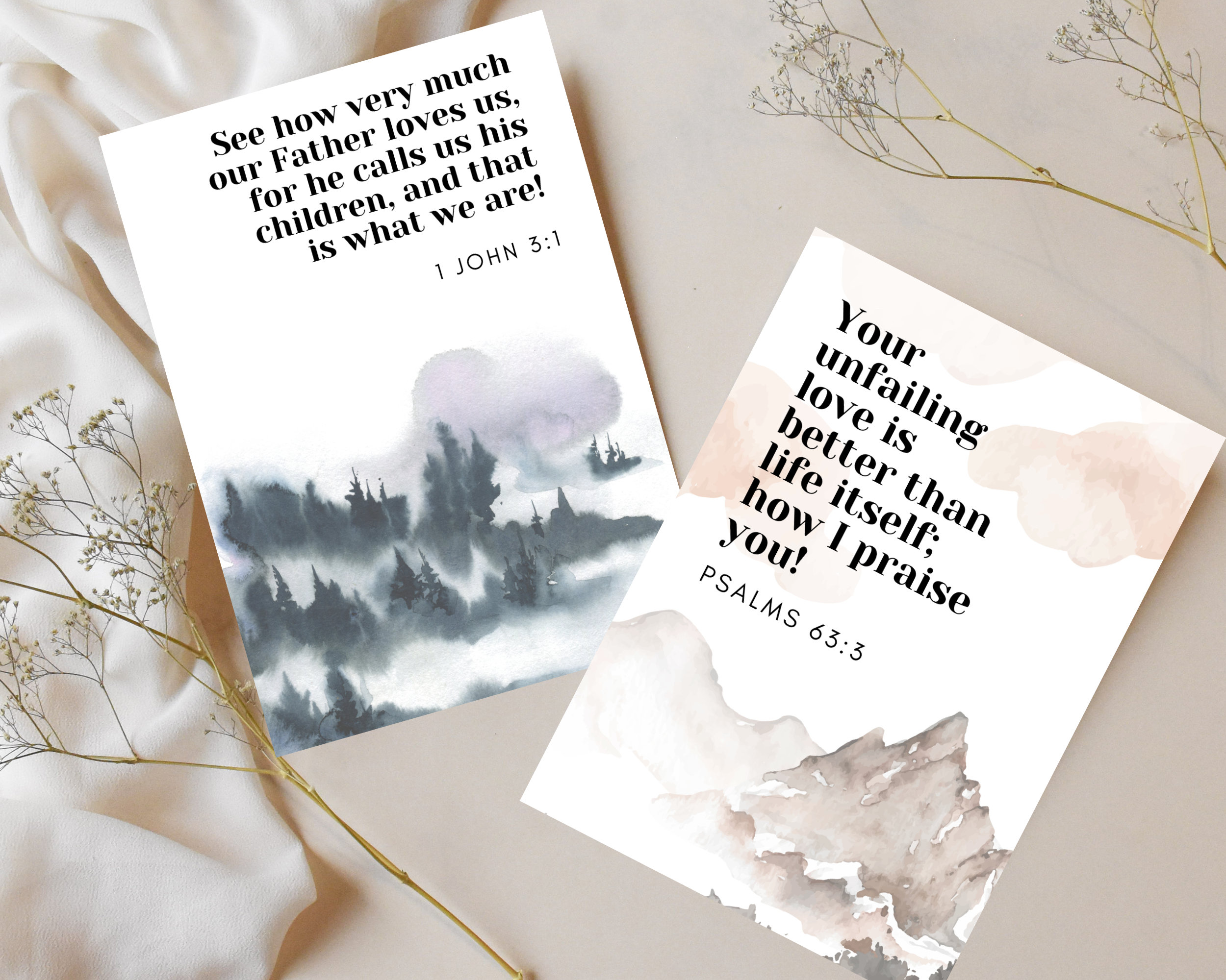 Gods Love Bible Verse Cards Valentine Card Set Daily Bible Verse Love ...