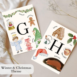 Winter Alphabet Cards: Printable Christmas ABC for Nature Study ...