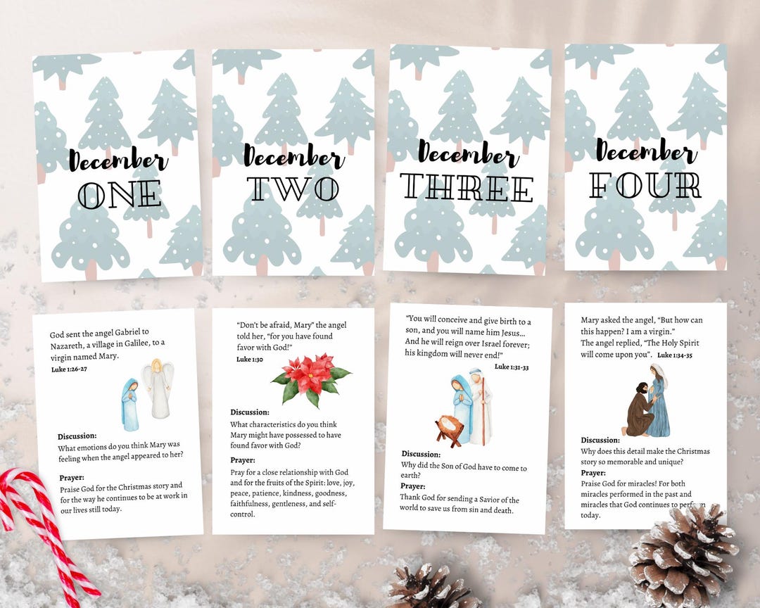 Advent Scripture Cards | Printable Advent Calendar for Kids | Christmas ...