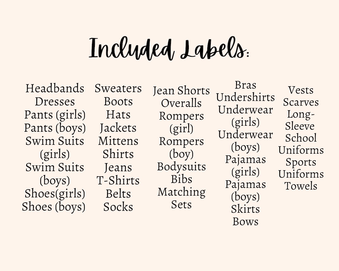 Kids Clothing Labels Printable | Montessori Visual Pictures for Kids ...
