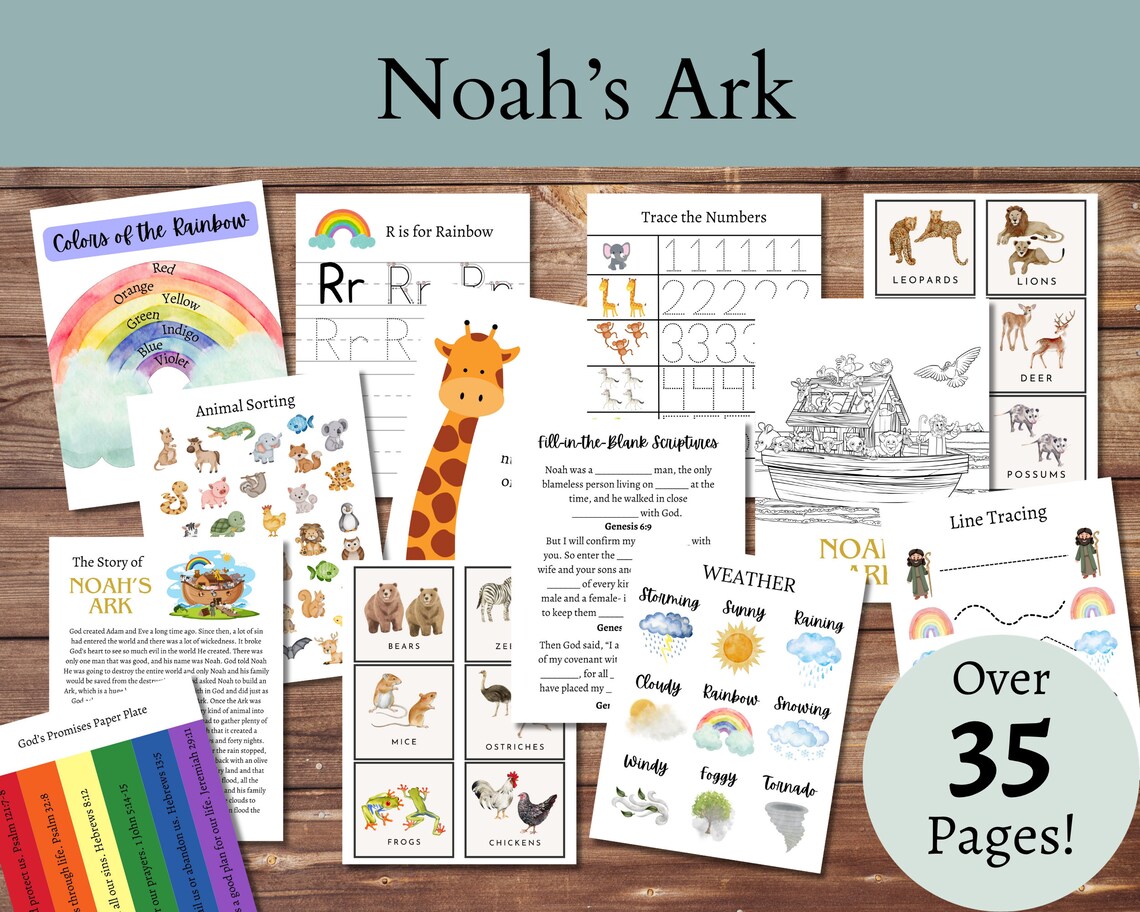 Noahs Ark Bible Unit Homeschool Christian Bible Lesson Kids Bible Study ...