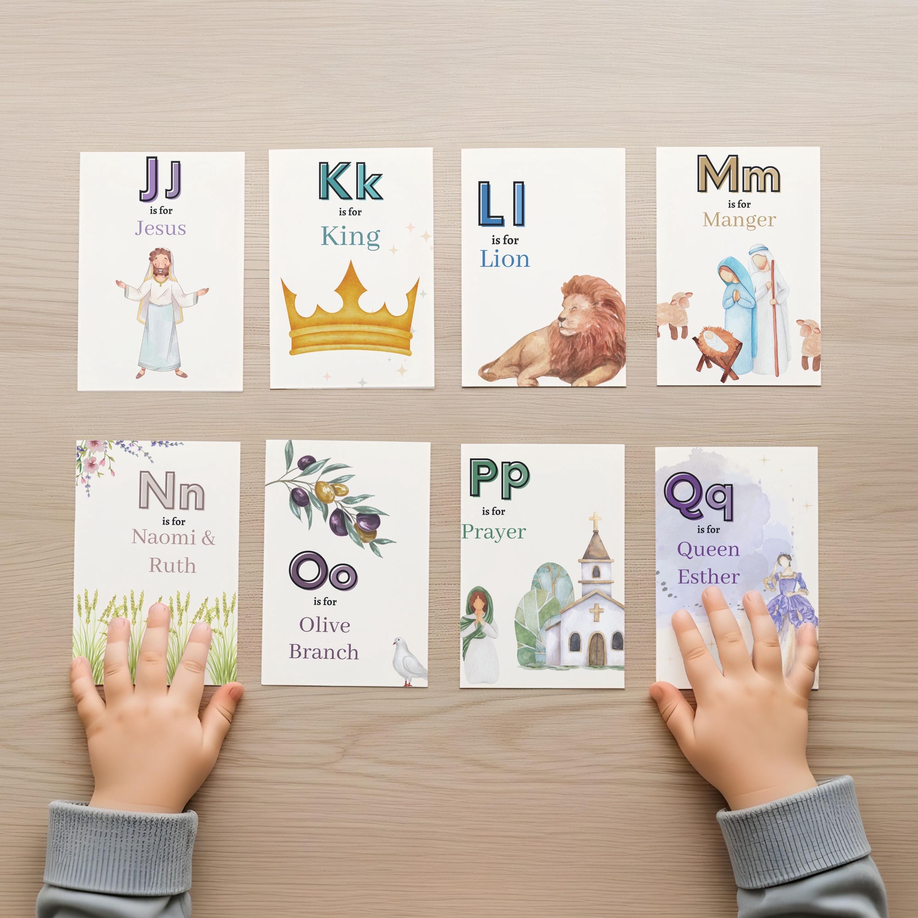 Alphabet Bible Flashcards | Christian Preschool Curriculum | ABC Sunday ...
