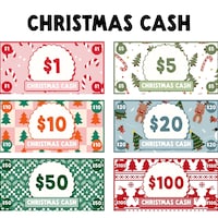 Christmas Cash Pretend Play Money for Kids | Stocking Stuffer Reward ...