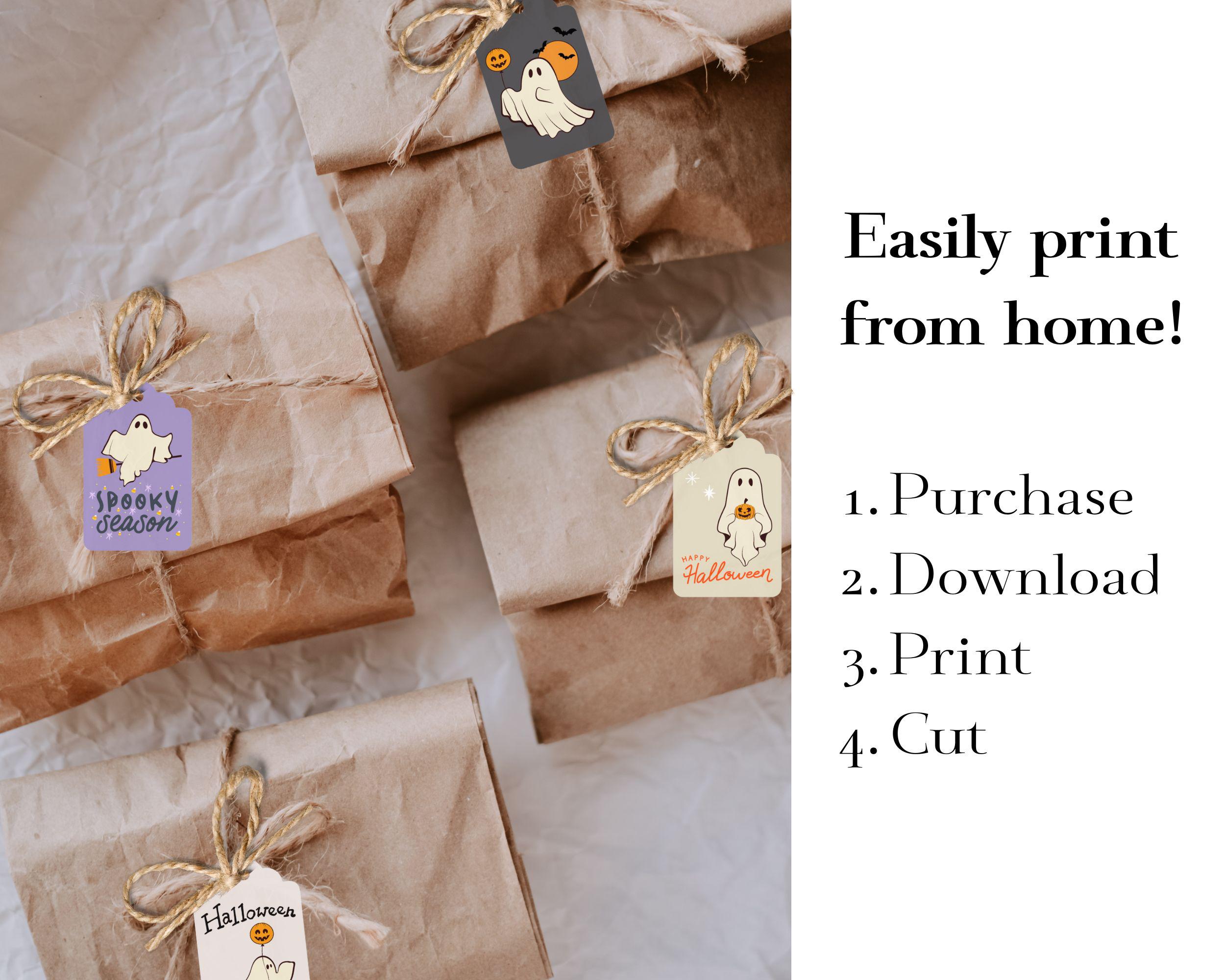 Halloween Gift Tags Printable, Set of 9 Halloween Boo Basket & Trick or ...