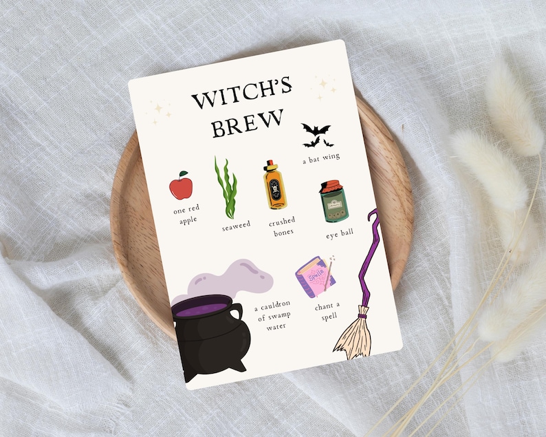 Halloween Witches Brew Potion Cards | Printable Halloween Decorations ...
