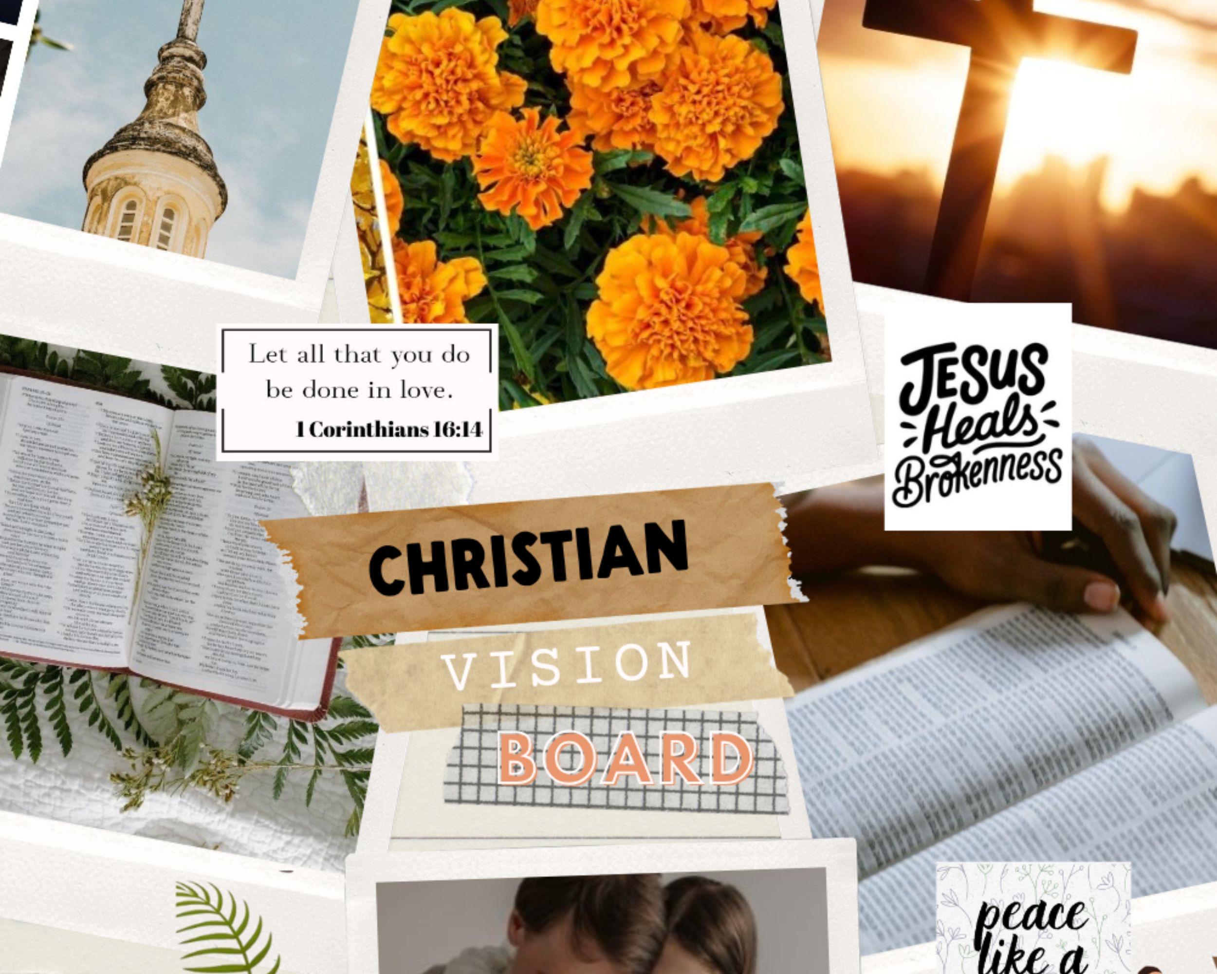Christian Vision Board Kit Printable- Prayer & Scripture Mood Board ...