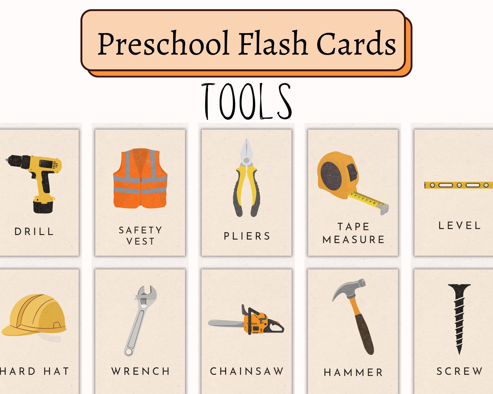 30 Tools Flashcards Tools Learning Pack Tool Identification Flashcards ...