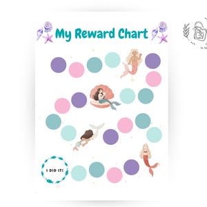 Kids Reward Chart Mermaid | Potty Training Chart Printable | Toddler ...