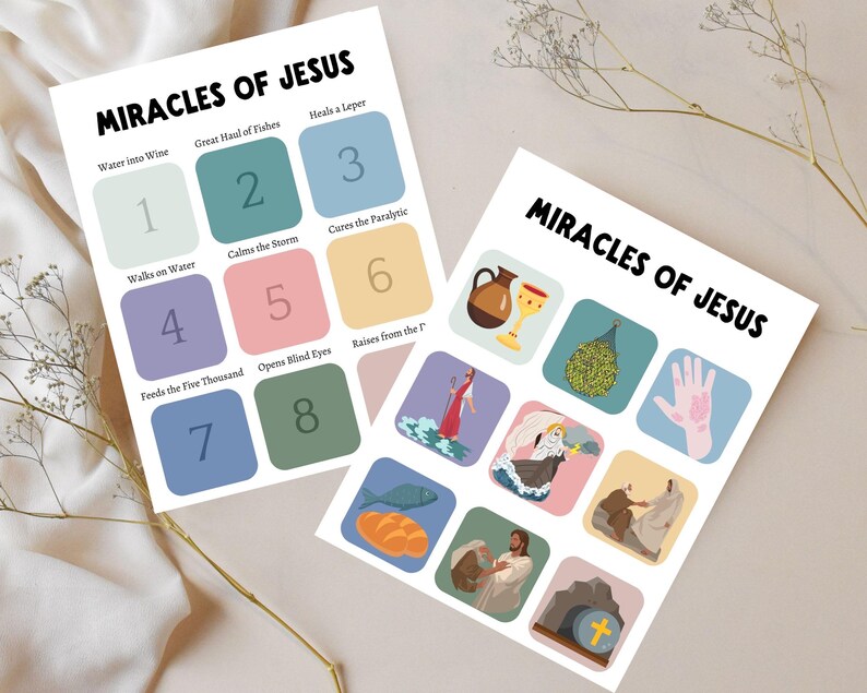 Miracles of Jesus Printable Worksheet for Kids | Christian Bible Busy ...
