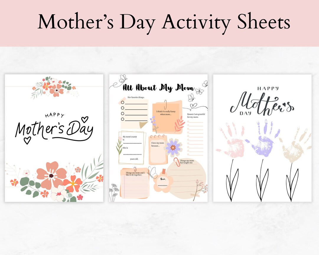 Mother's Day Handprint Art Printable | All About Mom Kids Craft ...