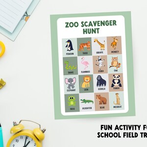 Field Trip Zoo Scavenger Hunt Printable Game for Kids | Educational ...