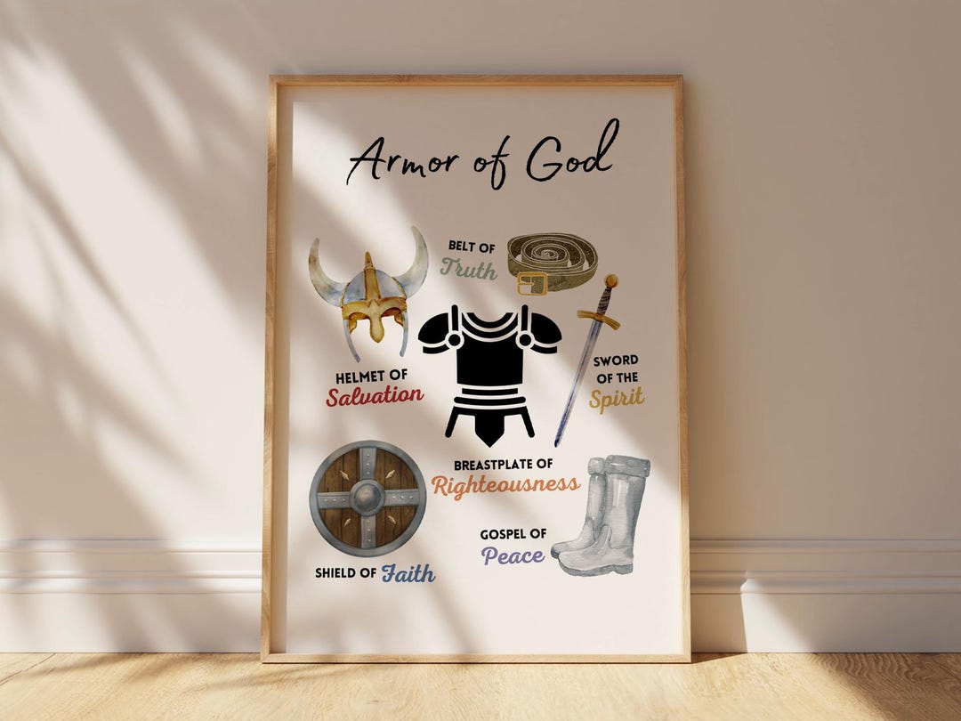 Armor of God Print | Bible Education Preschool | Kids Bible Verse Wall ...