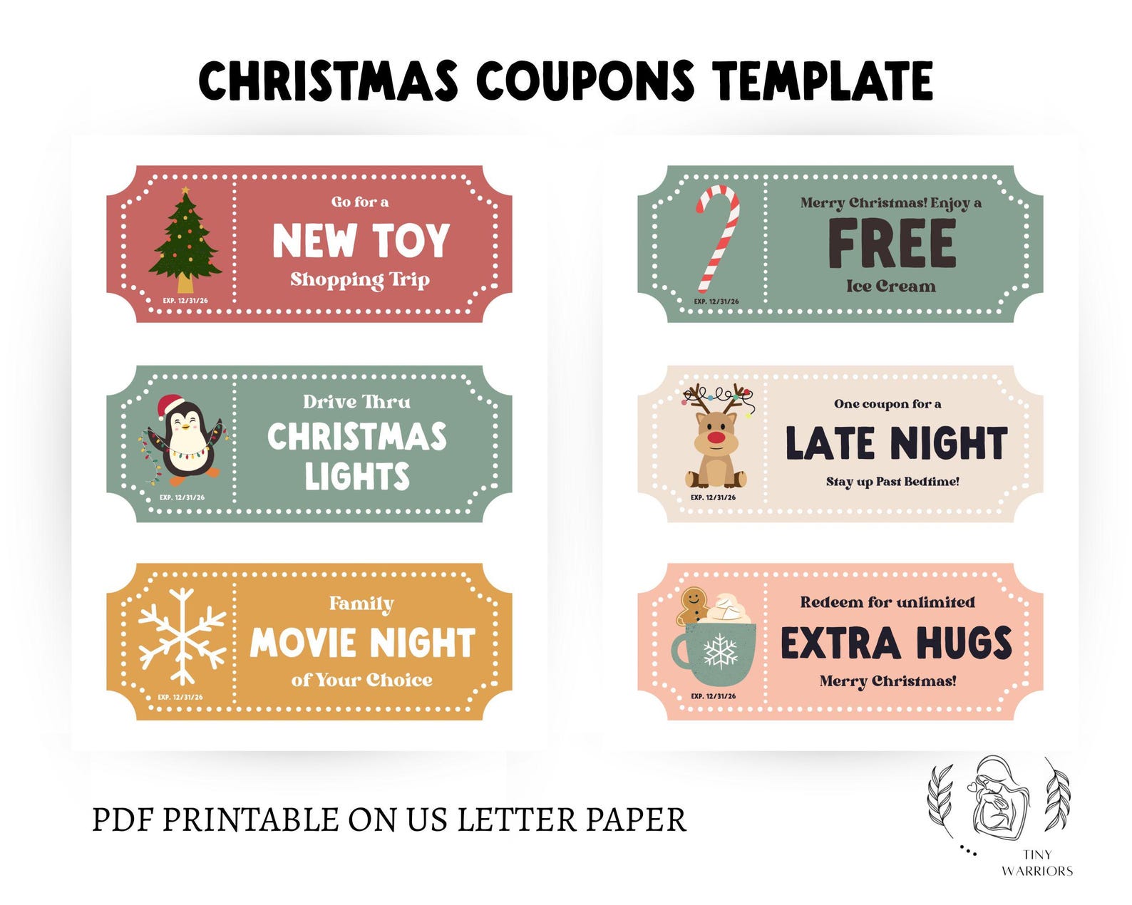 Personalized Christmas Coupon Book: Printable Holiday Reward Cards for ...