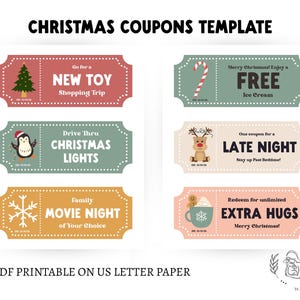 Personalized Christmas Coupon Book: Printable Holiday Reward Cards for ...