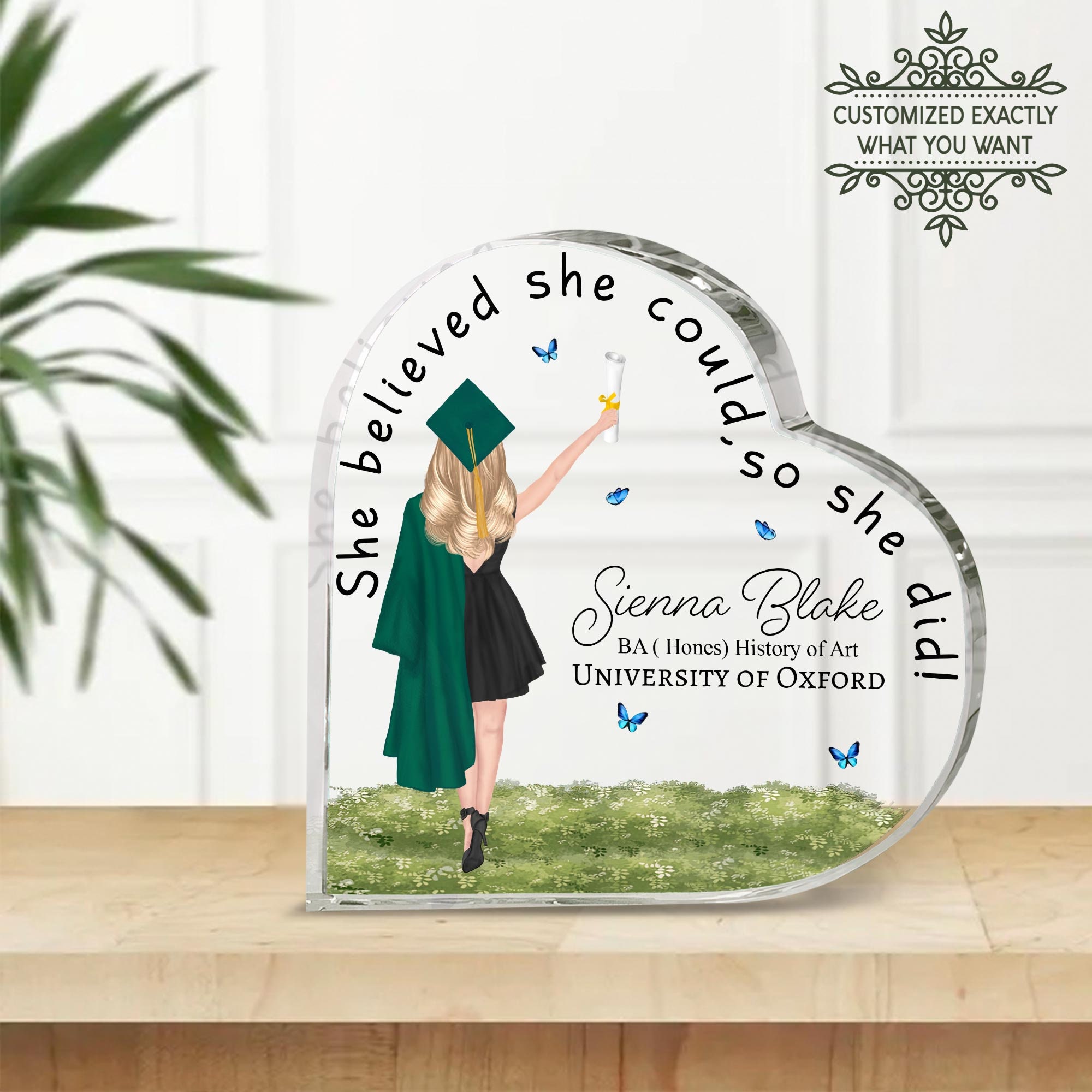 Personalized Graduation Print Heart Acrylic Plaque Graduation - Etsy