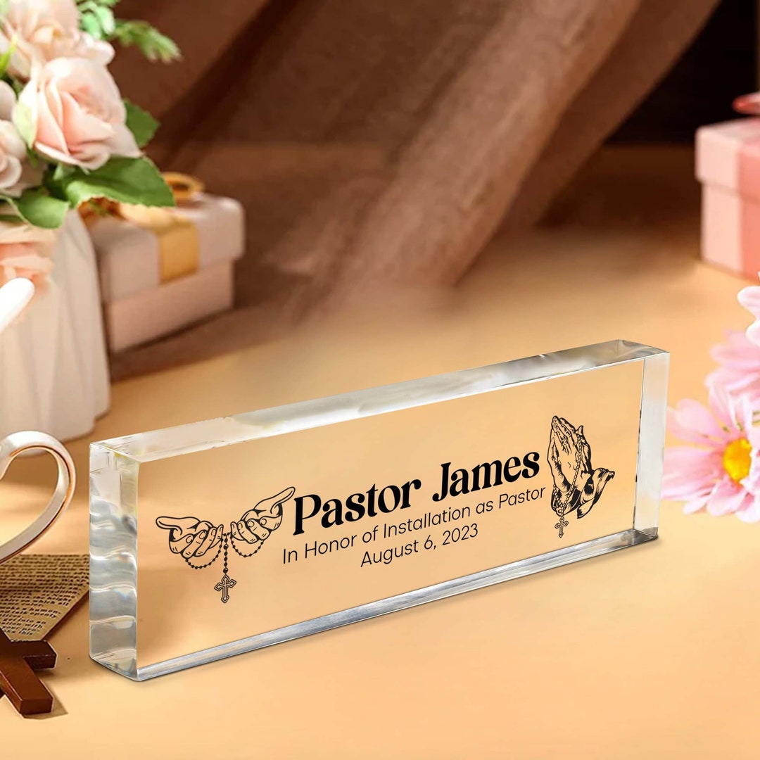 Personalized Pastor Desk Name Plate Custom Pastor Block Name - Etsy