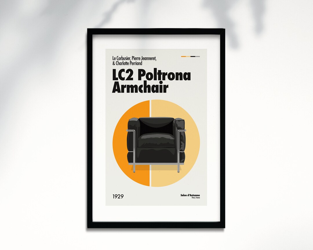 LC2 Poltrona Armchair Chair Print 11x17in Art Print Wall Art Poster Mid century Iconic Gift Idea Vector Art Interior Design Etsy