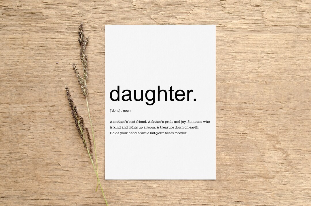 Daughter Definition Print, Gifts for Her, Daughter Present, Daughter ...