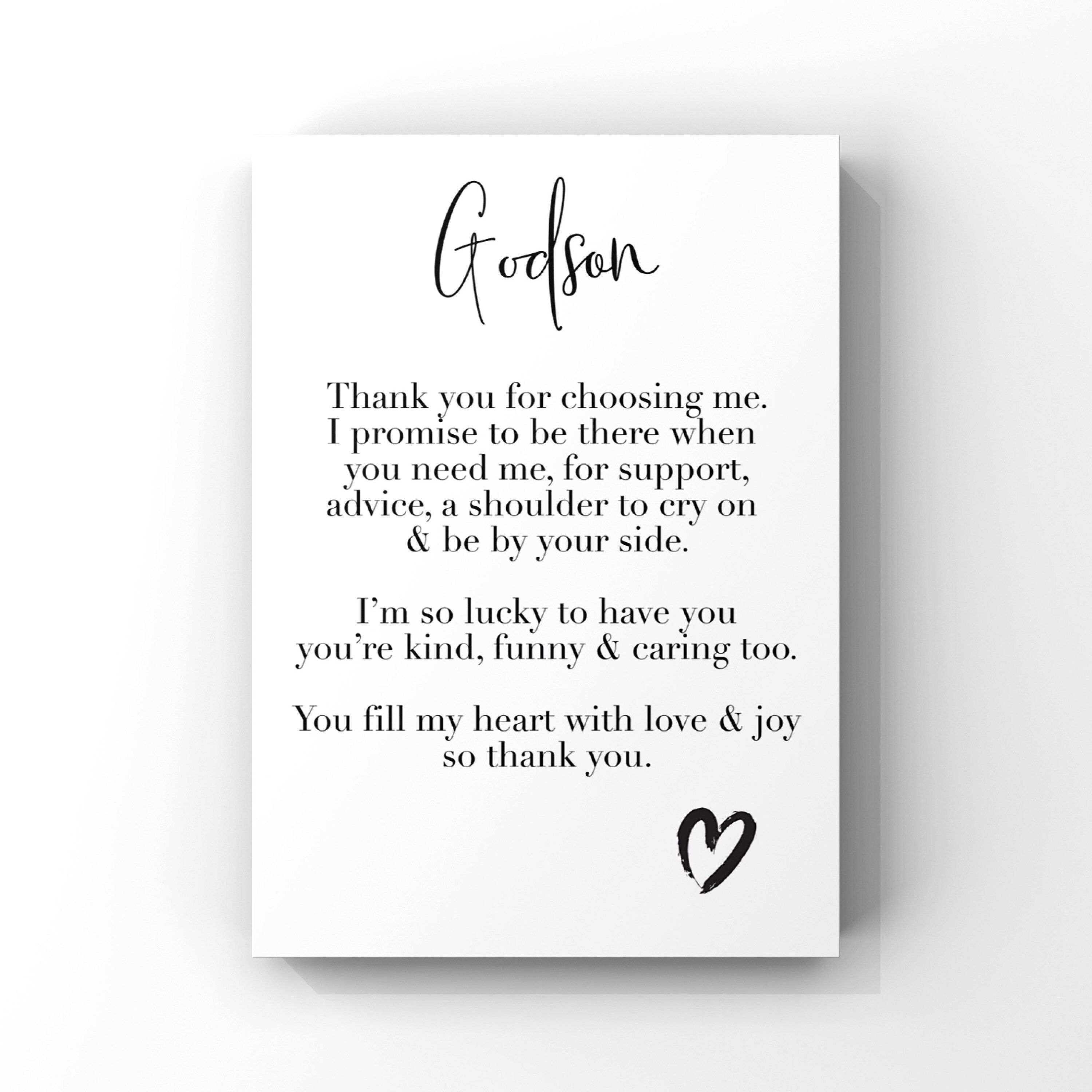 Godson Poem Gift Digital Download Print, Christening Keepsake ...