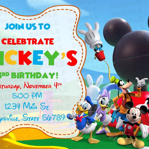 Mickey Mouse 4x6 Invitation - Etsy