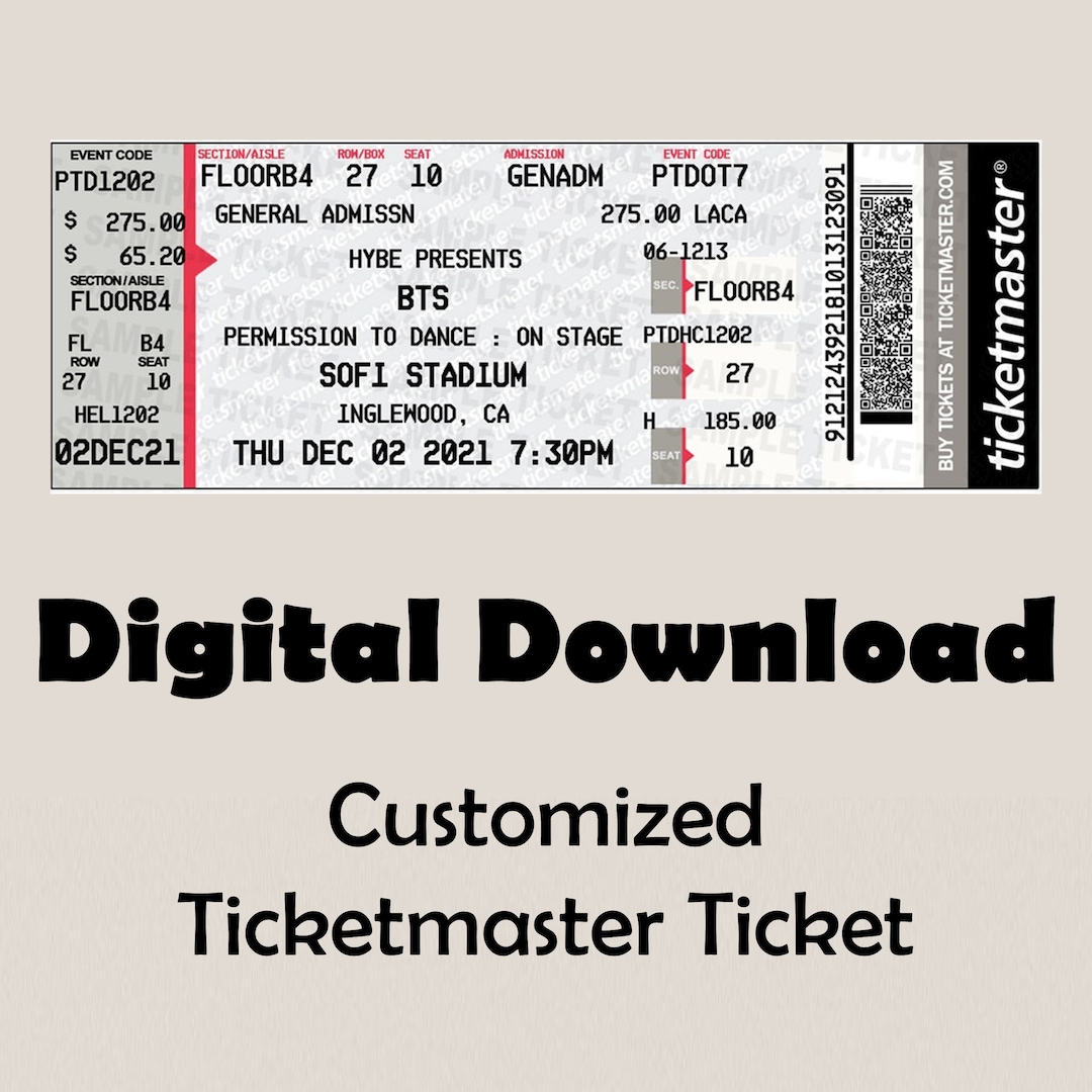 Boleto Ticketmaster Digital Personalizado - Etsy México