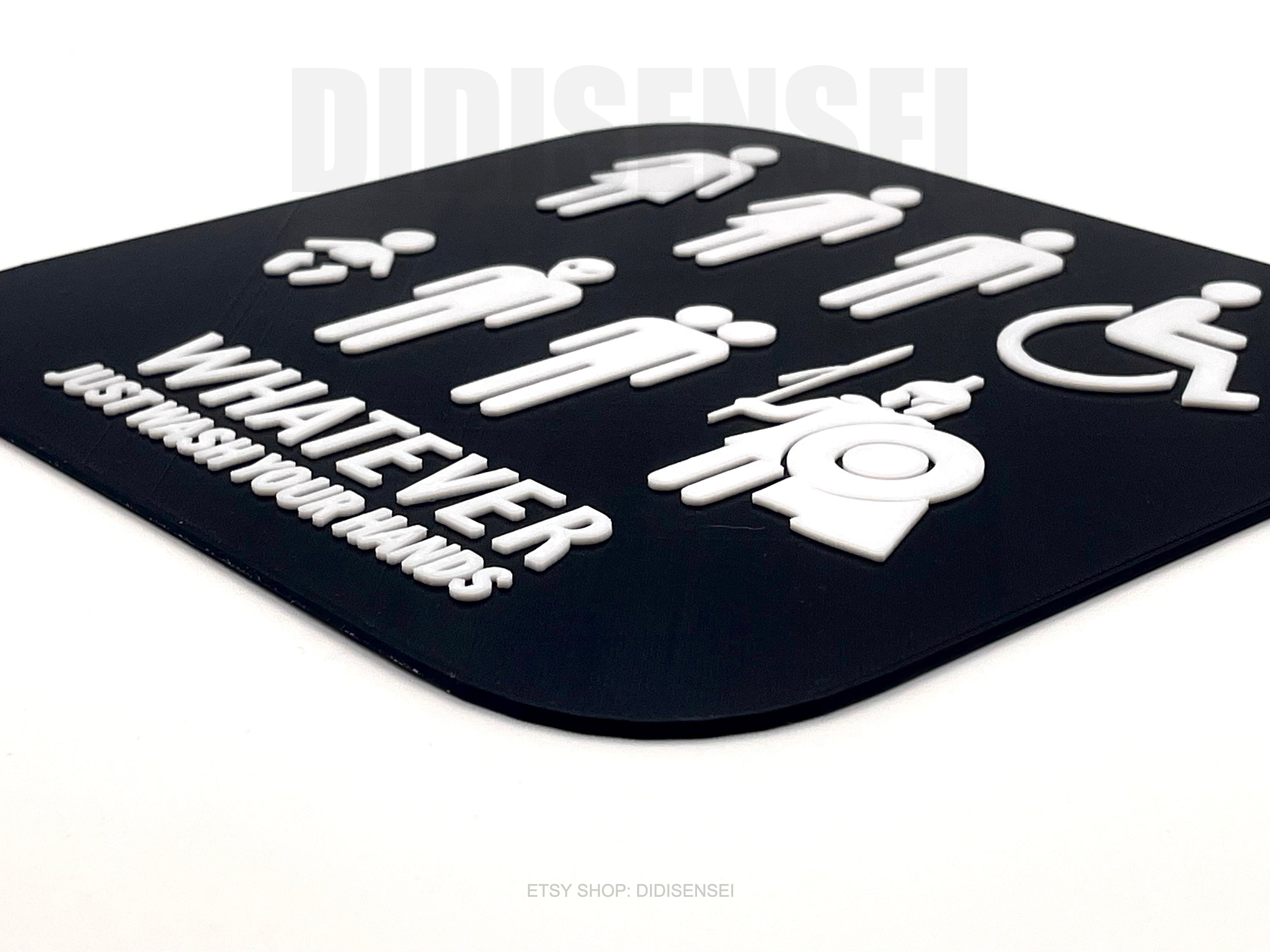 The Ultimate Neutral Bathroom Sign Just Wash Your Hands - Etsy