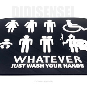 The Ultimate Neutral Bathroom Sign Just Wash Your Hands Unisex Restroom ...