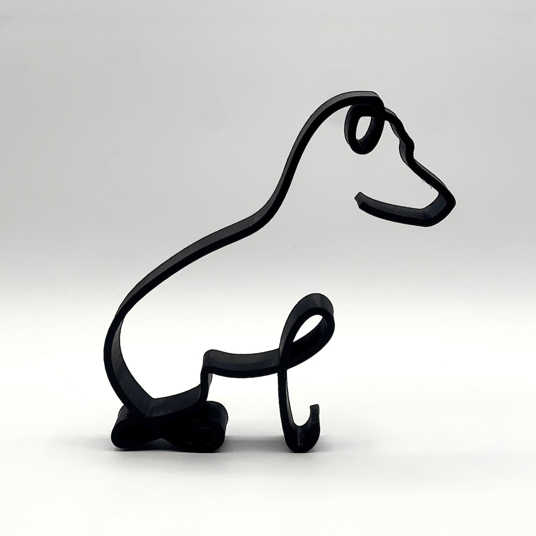 Minimalist Dog Sculpture - 6~10 Inches Height Options - Custom Colors ...