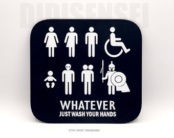 Restroom Wall Sign 3D Printed Plastic - Etsy