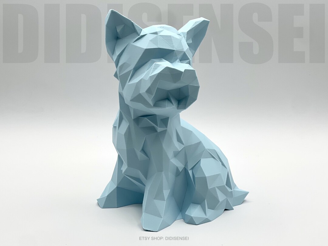 Yorkie Sculpture Low Poly Style Sitting Yorkshire Terrier 612 Inches ...