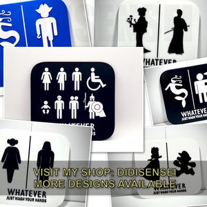 Princess and Mario - Wash Your Hands - Neutral Bathroom Sign - Unisex ...