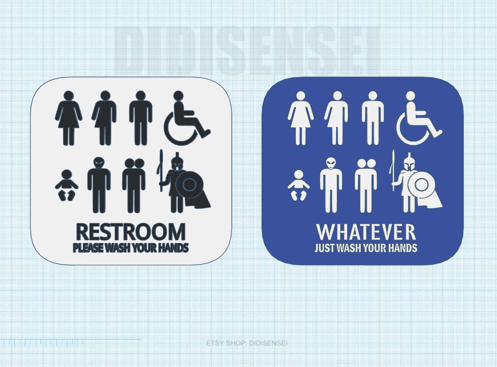 The Ultimate Neutral Bathroom Sign - Just Wash Your Hands - Unisex ...