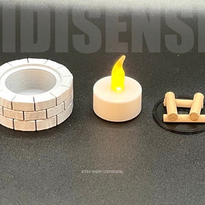 Mini Fire Pit - Led Tealight Candle With Holder - 3D Printed - Etsy