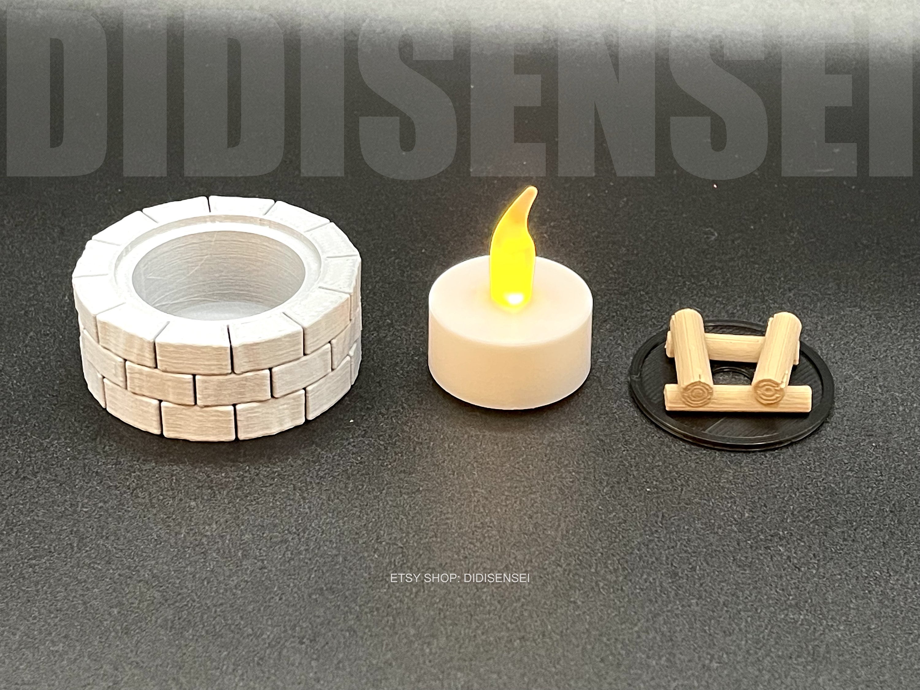 Mini Fire Pit - Led Tealight Candle With Holder - 3D Printed - Etsy