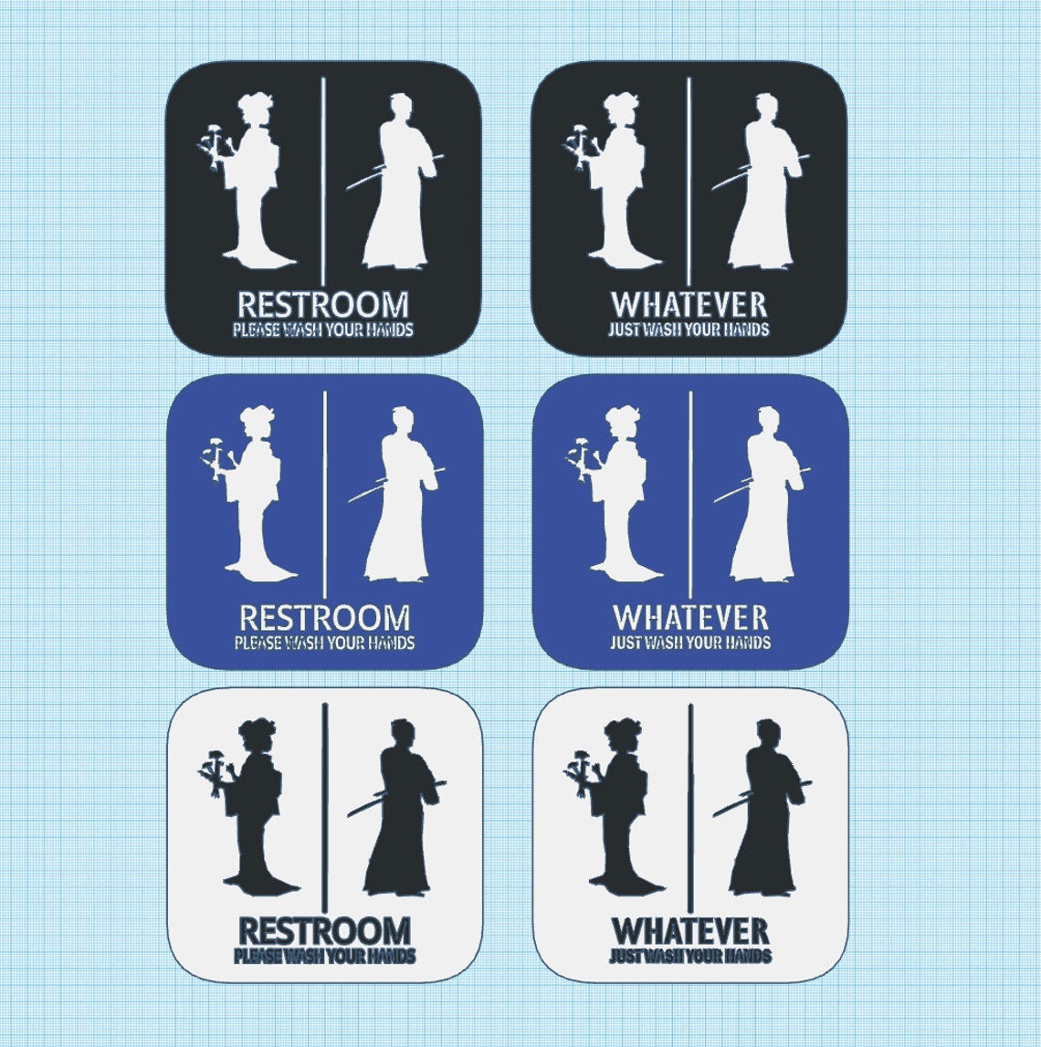 Japanese Geisha and Samurai Wash Your Hands Neutral - Etsy