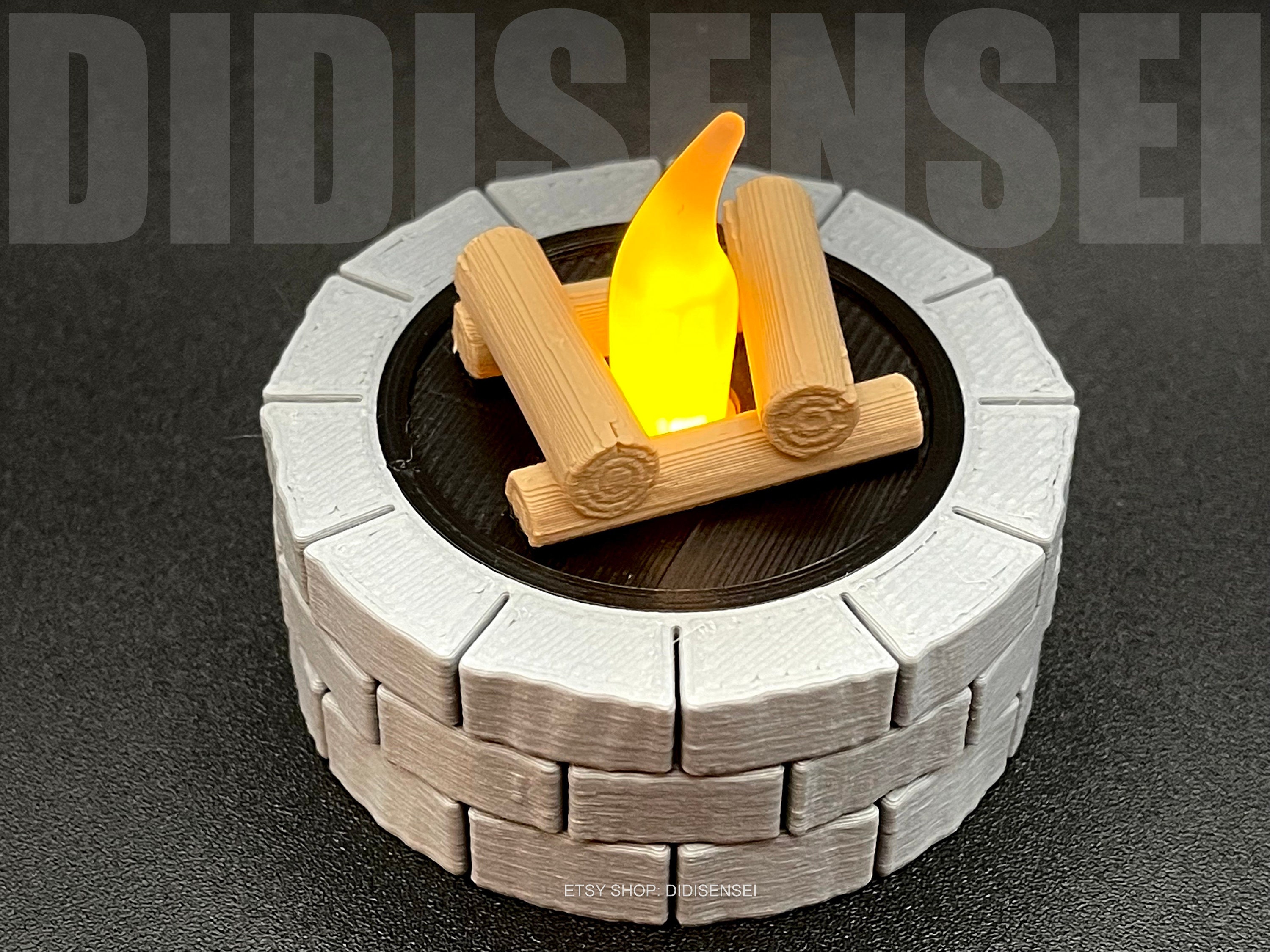 Mini Fire Pit Led Tealight Candle With Holder 3D Printed - Etsy