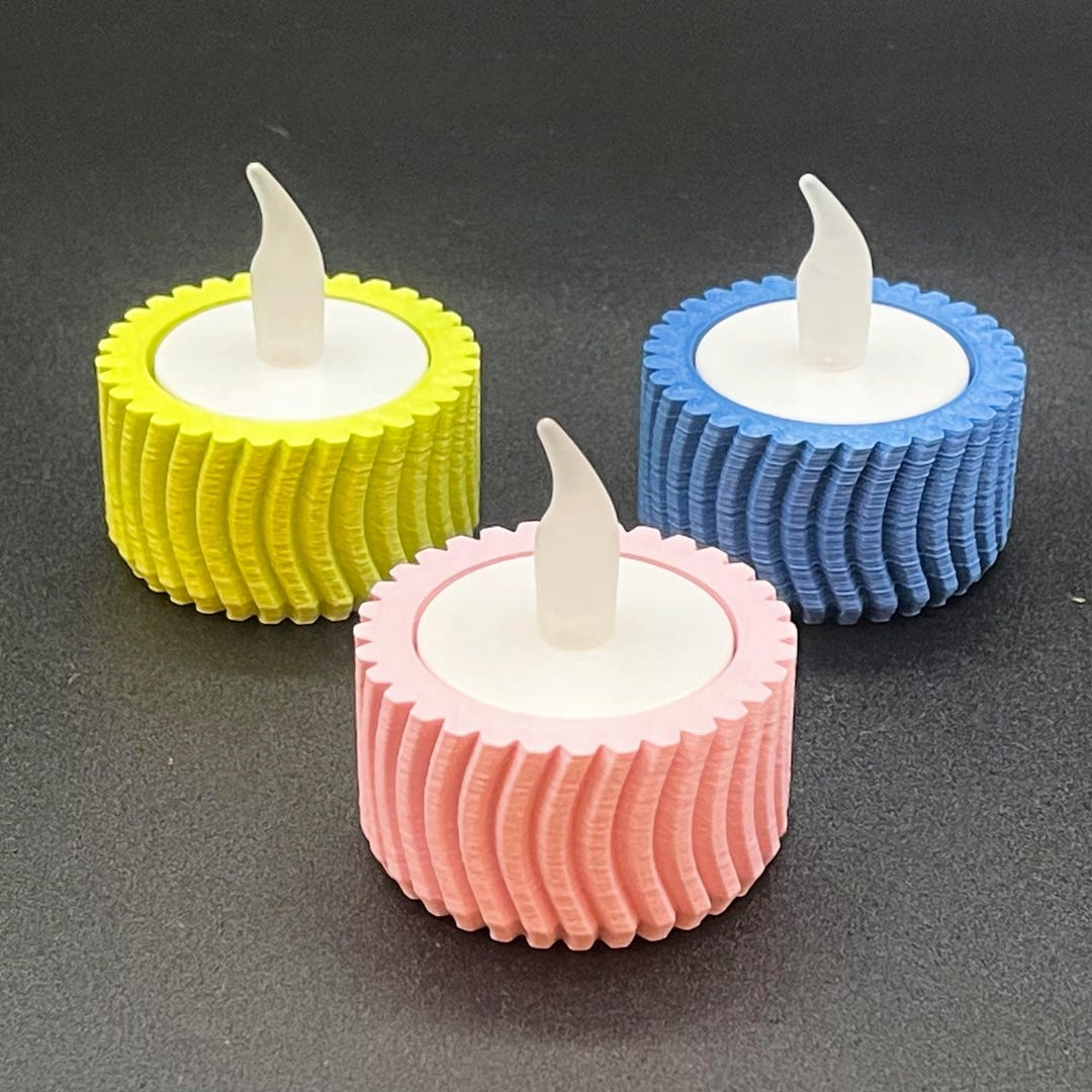 Wave - Led Tealight Candle With Holder - Compatible With Regular Wax ...