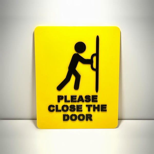 Please Close Bathroom Door Sign - Etsy