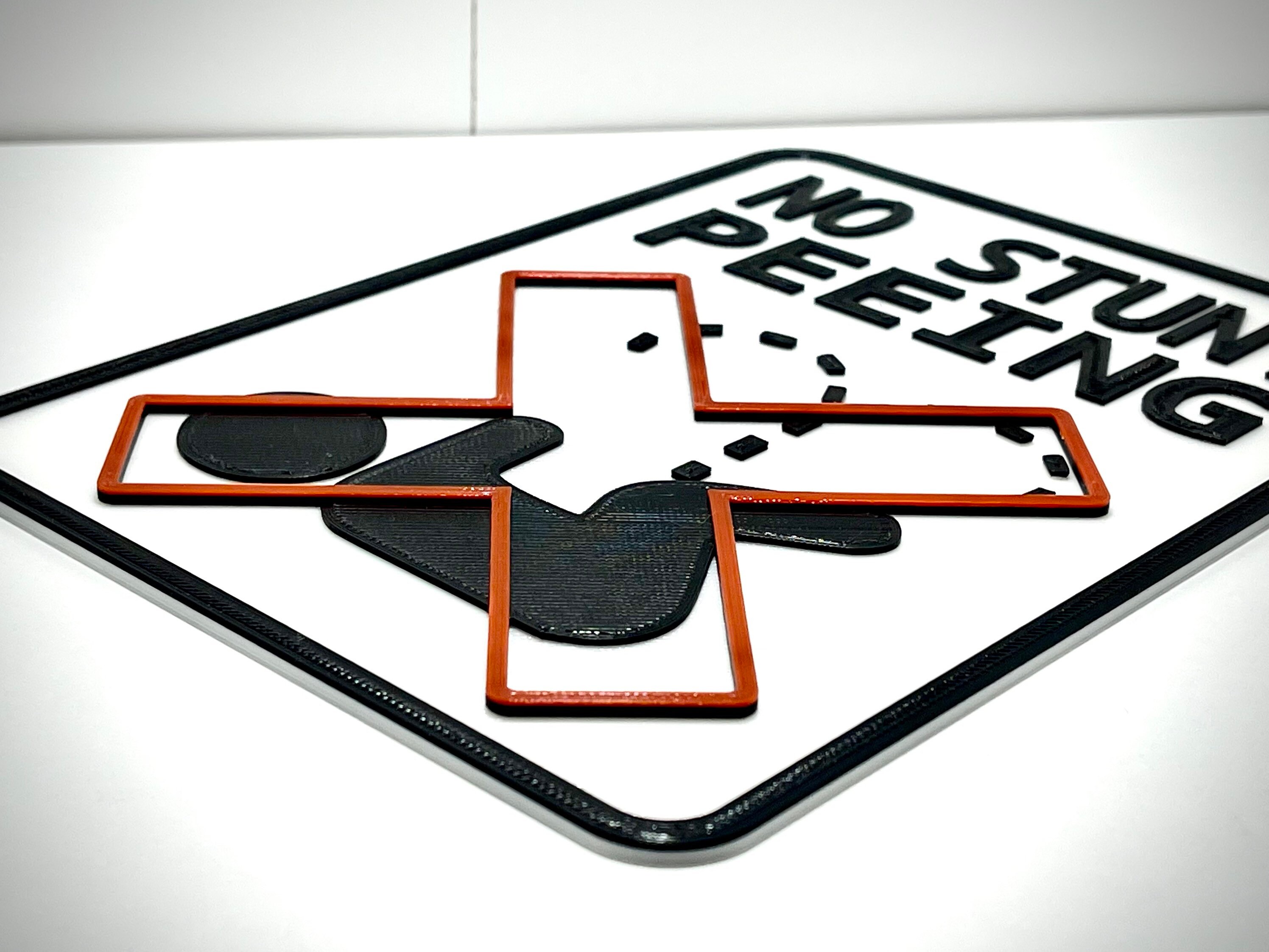 No Stunt Peeing Sign Funny Bathroom Sign Restroom Rule - Etsy