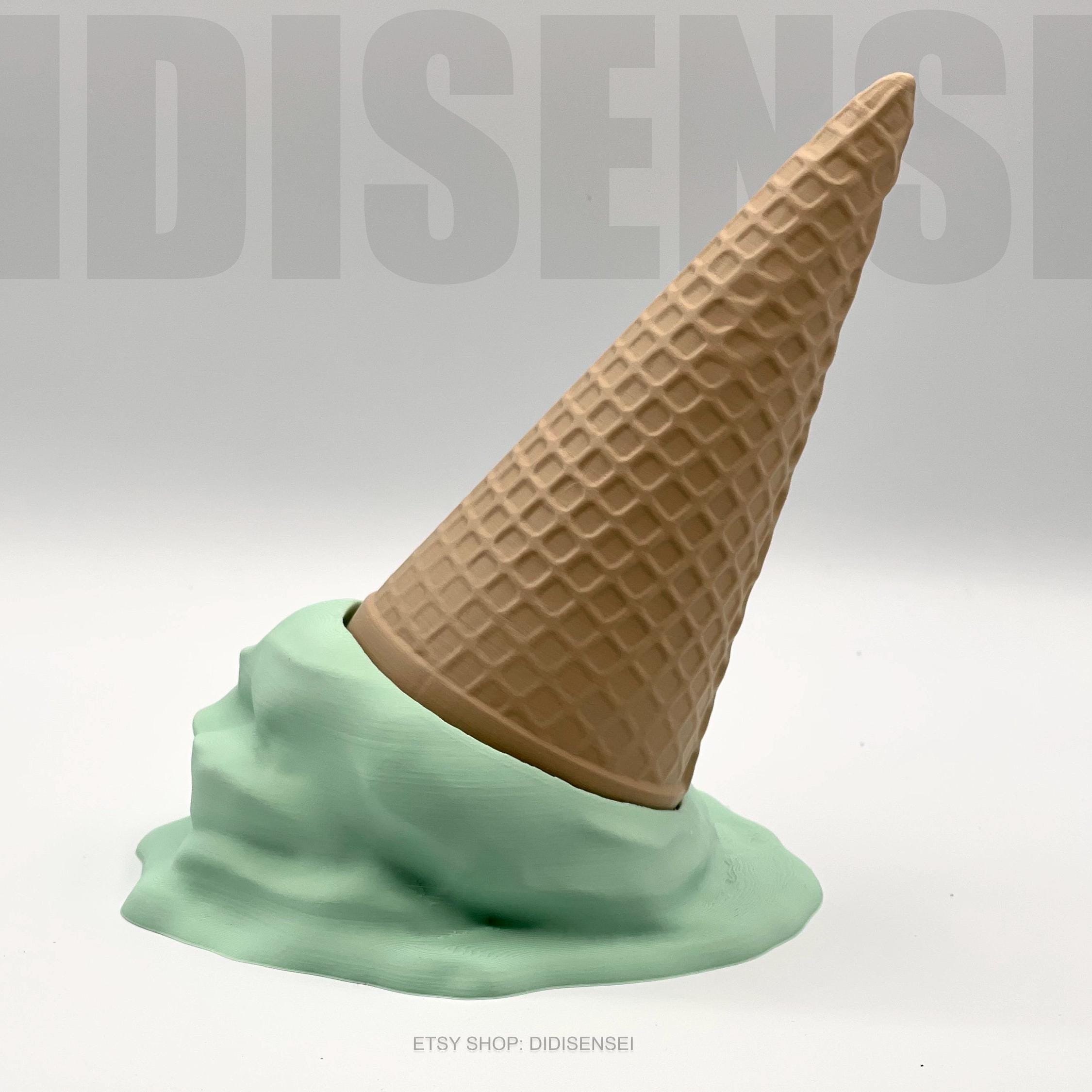 Giant Melting Ice Cream Cone Sculpture - Custom Colors - 3D Printed - Etsy