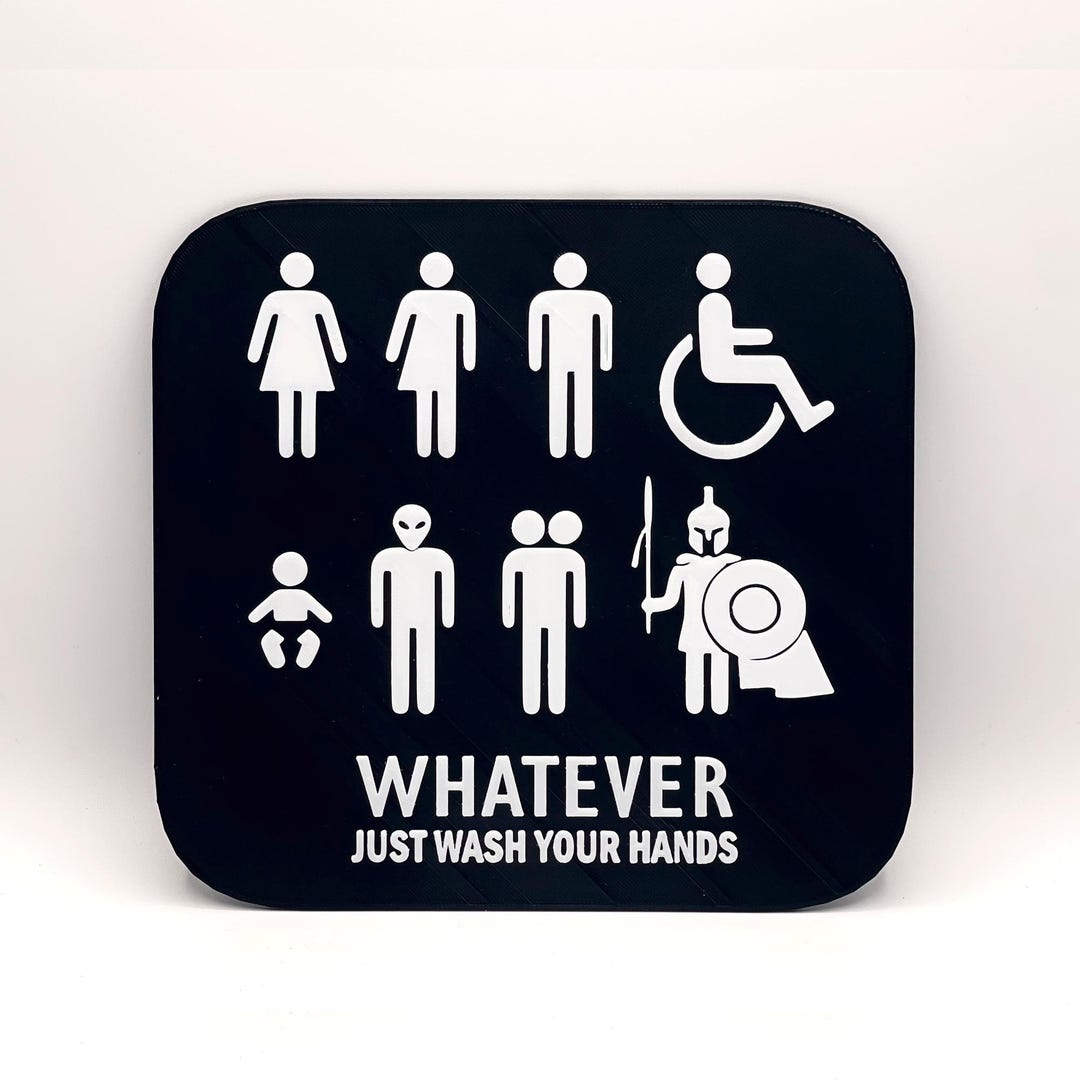 The Ultimate Neutral Bathroom Sign - Just Wash Your Hands - Unisex ...