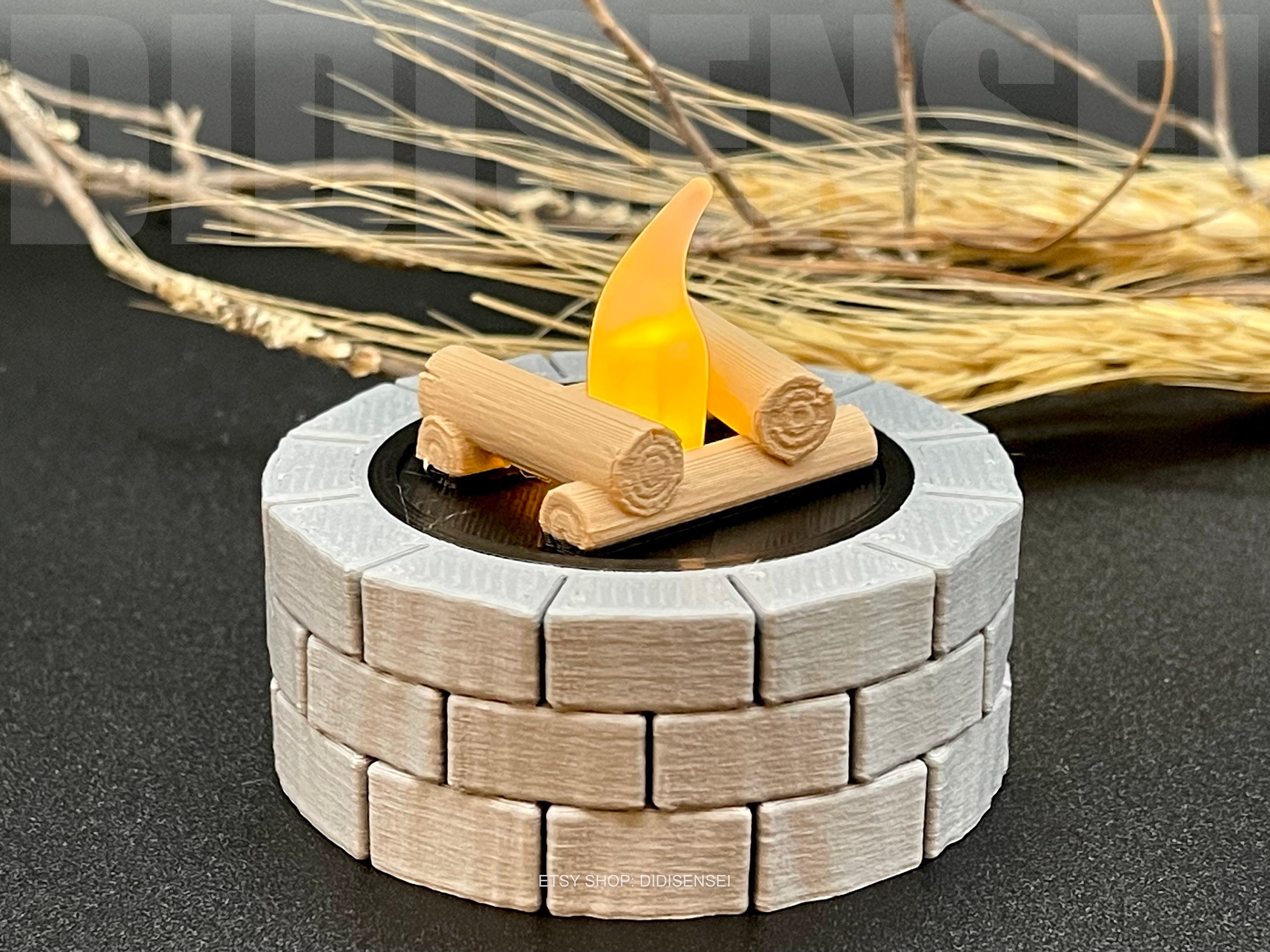 Mini Fire Pit Led Tealight Candle With Holder 3D Printed - Etsy