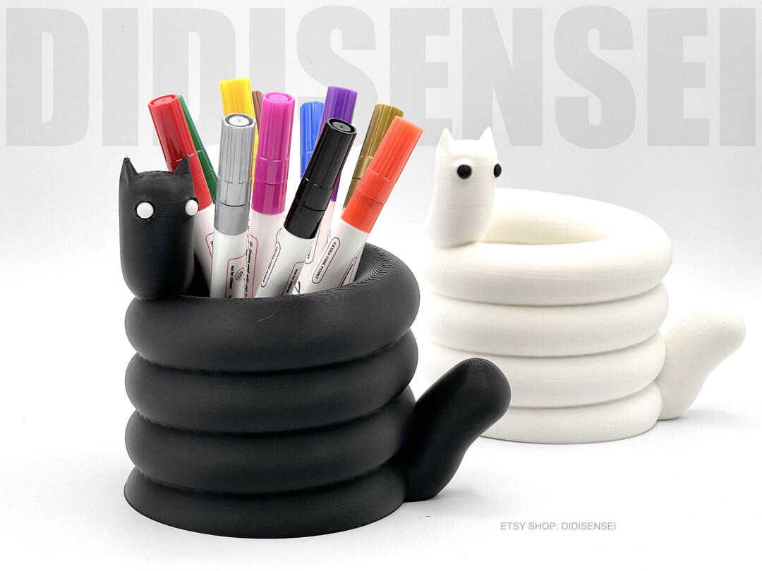 Cute Cat Snake Cup Kawaii Snake Cup Pencil Holder Cup Makeup Brush ...