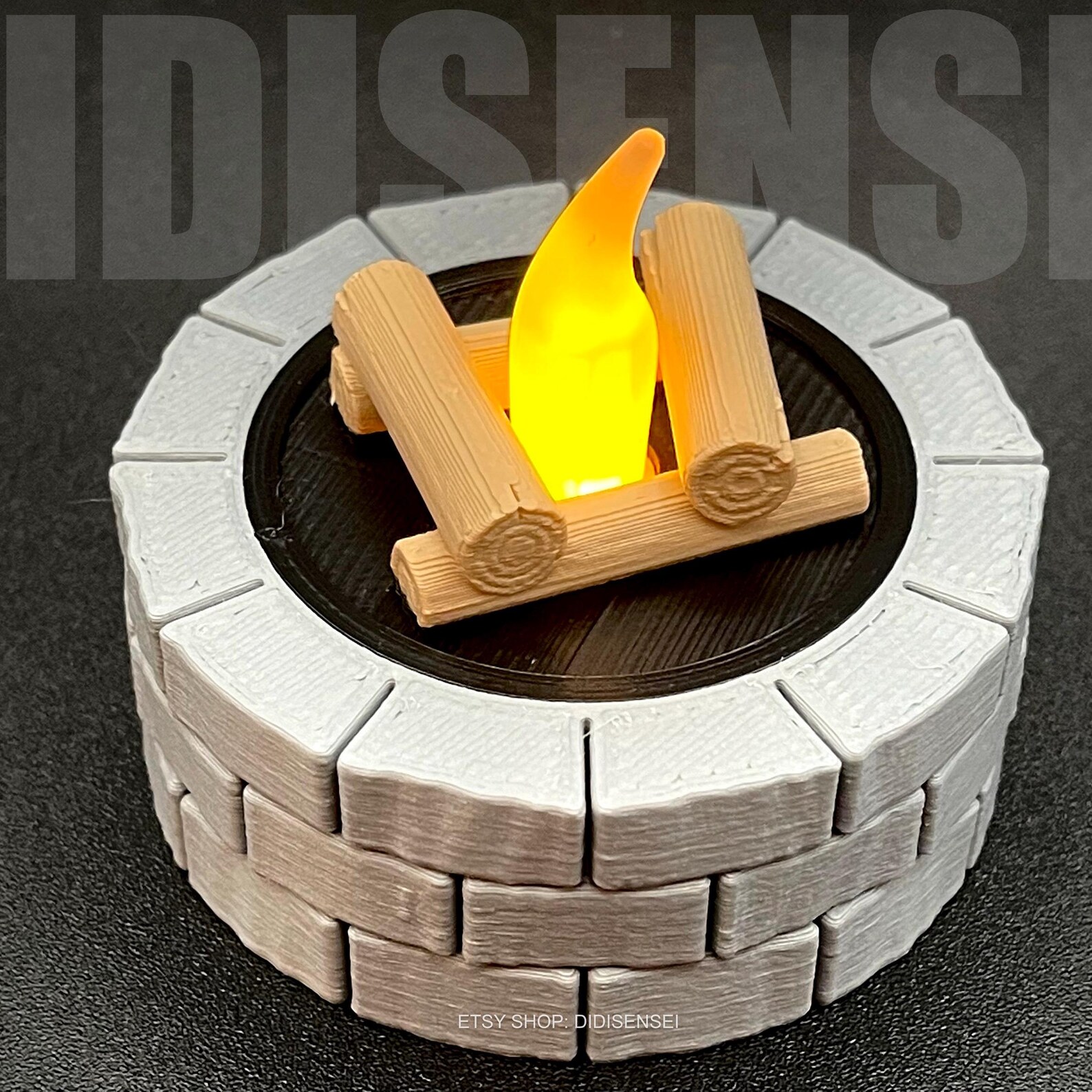 Mini Fire Pit - Led Tealight Candle With Holder - 3D Printed - Etsy
