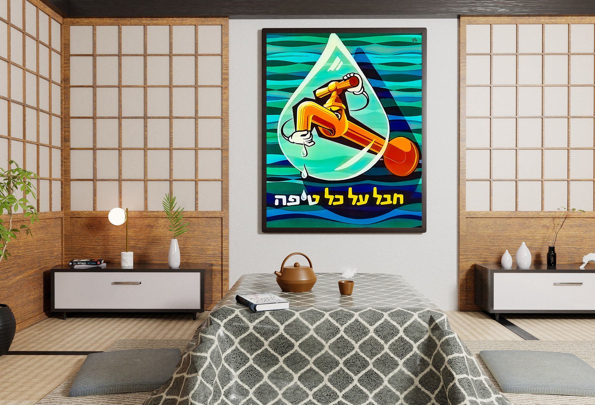 Vintage Israeli Campaign Ad Poster Print "every Drop Counts" | Retro ...