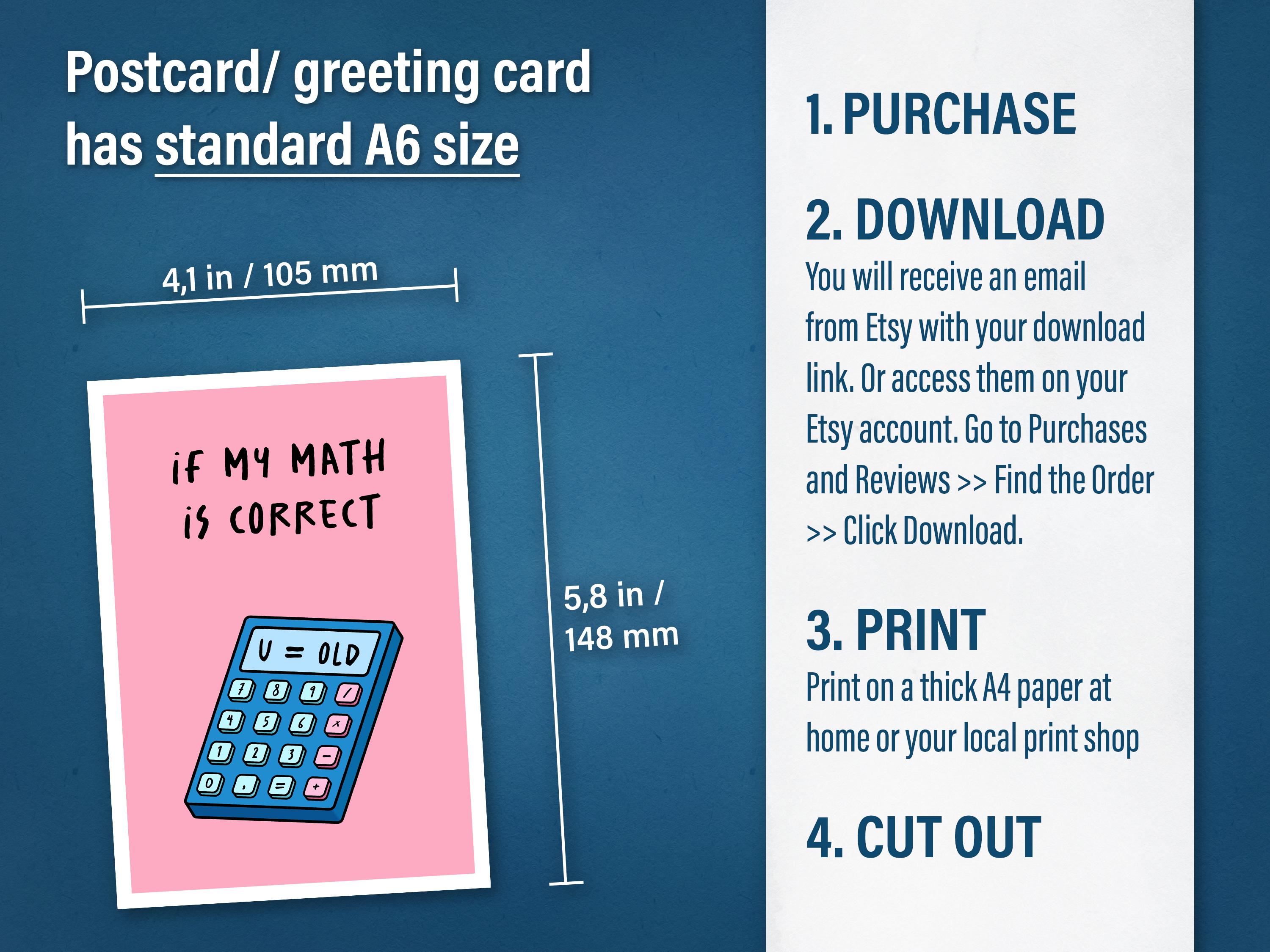 Printable Funny Birthday Card. Postcard & Foldable Greeting Card. Cute ...