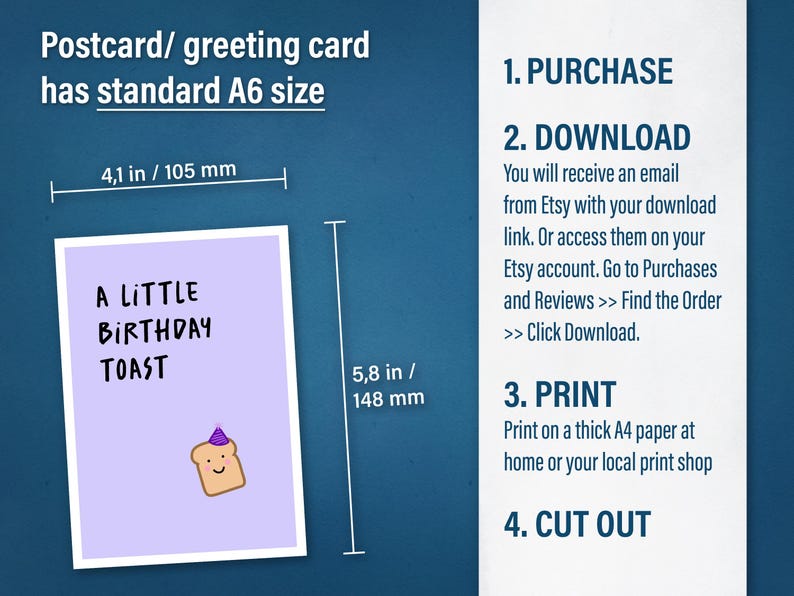 Printable Funny Birthday Card - Little Toast - Postcard & Foldable ...