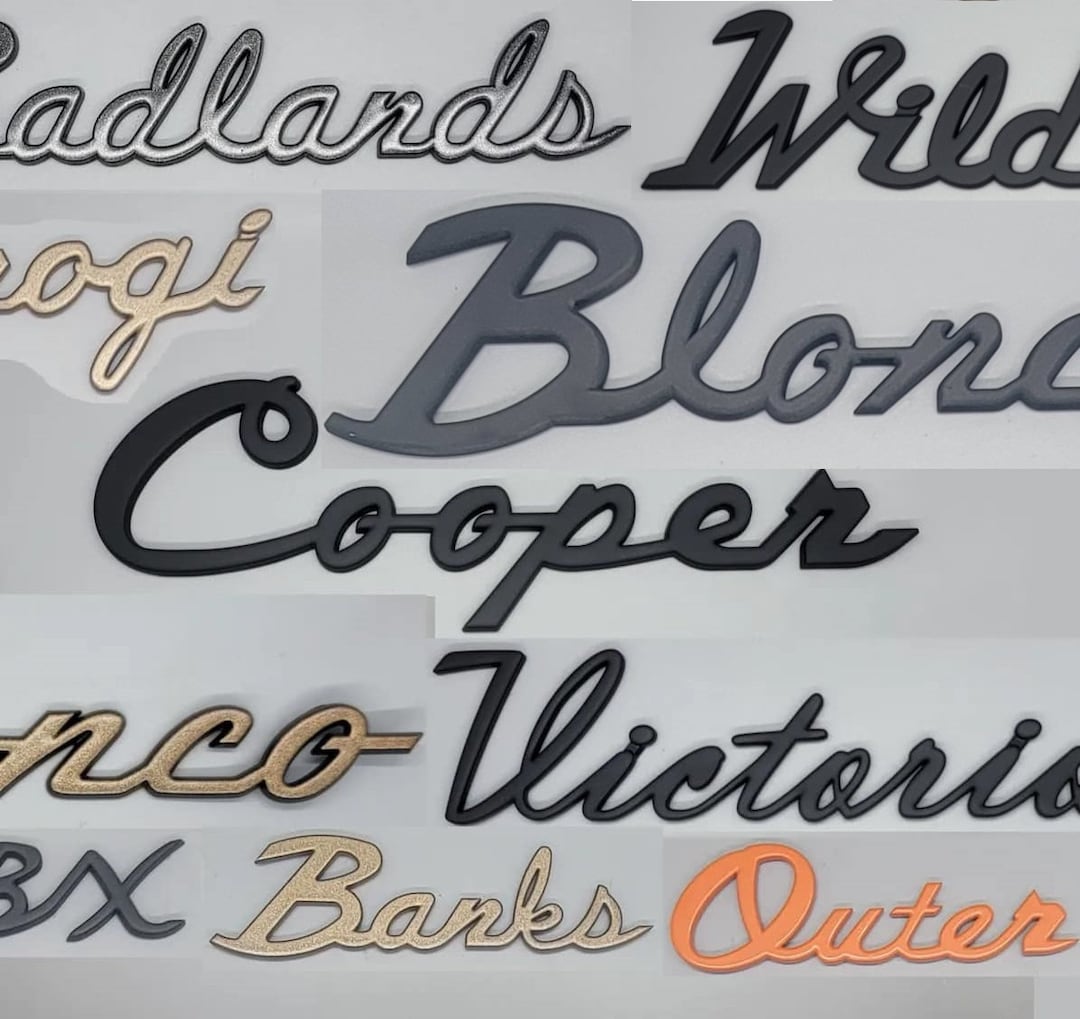 Custom Text Emblems in Classic Cursive Style - Etsy