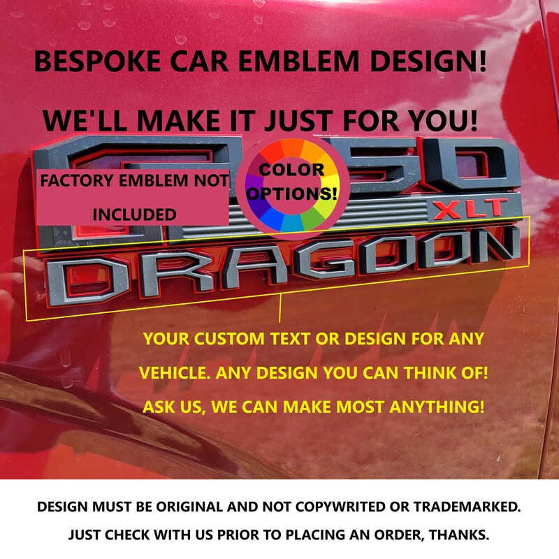 Custom Car Emblems - Etsy